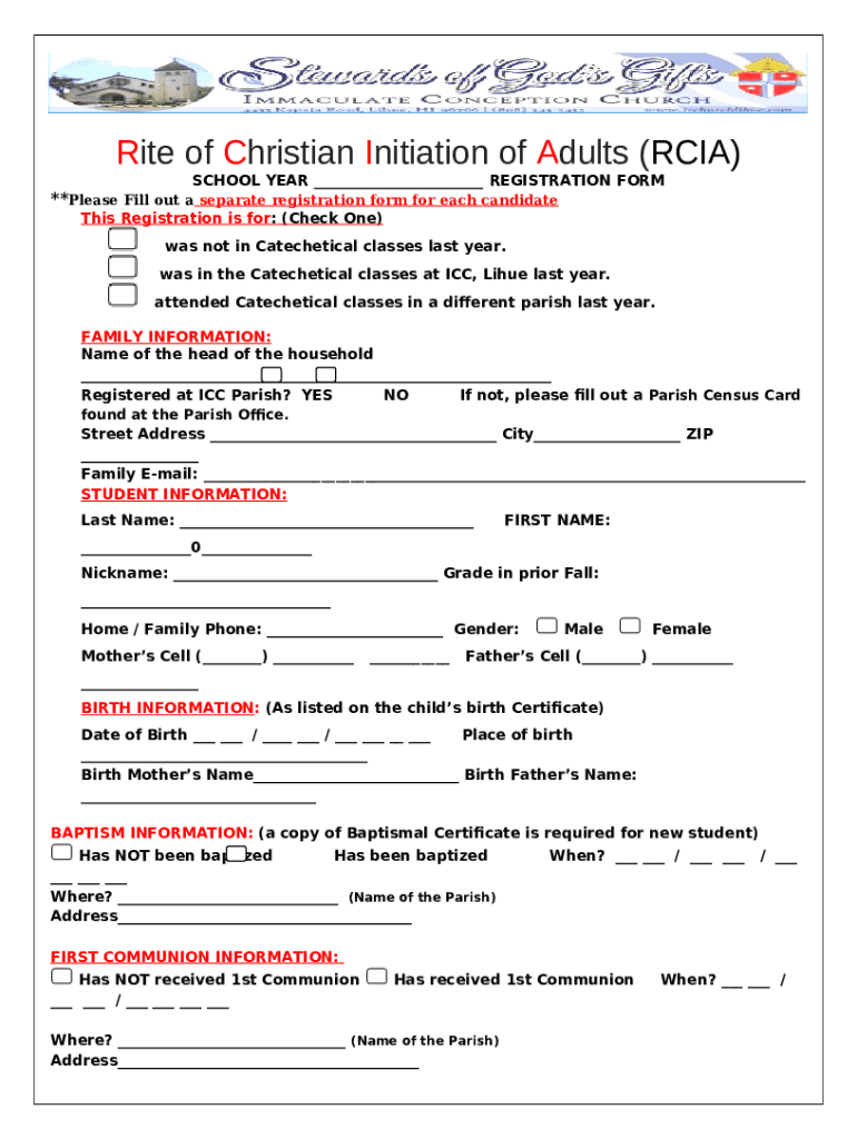 SCHOOL YEAR REGISTRATION Doc Template | pdfFiller