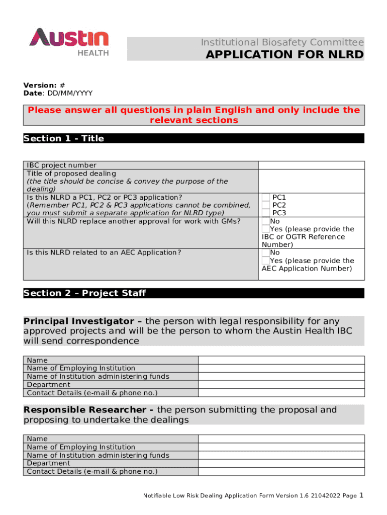 IBC Application ProcessInstitutional Biosafety Committee Doc Template ...