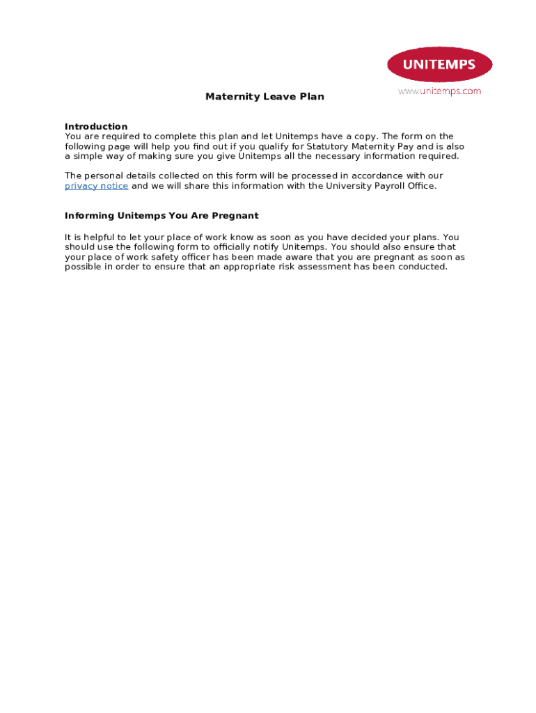 Maternity Leave Plan Template: Keep Your Career on Track Doc Template ...