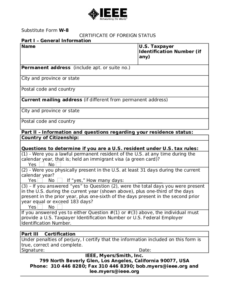 Learn How to Fill the W 8 Certificate of Foreign Status of ... Doc ...