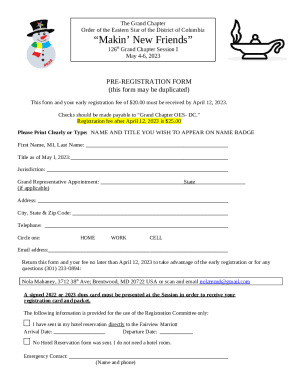 This and your early registration fee of $20 Doc Template | pdfFiller