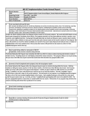 Fillable Online AB 617 Implementation Funds Annual Report Fax Email ...