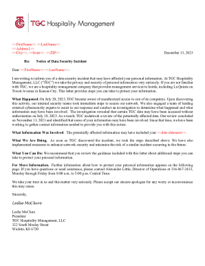 Fillable Online Data breach policy, letter and reporting template ...