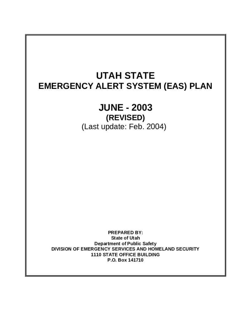 State of Utah Emergency Operations Plan Basic Plan Doc Template | pdfFiller