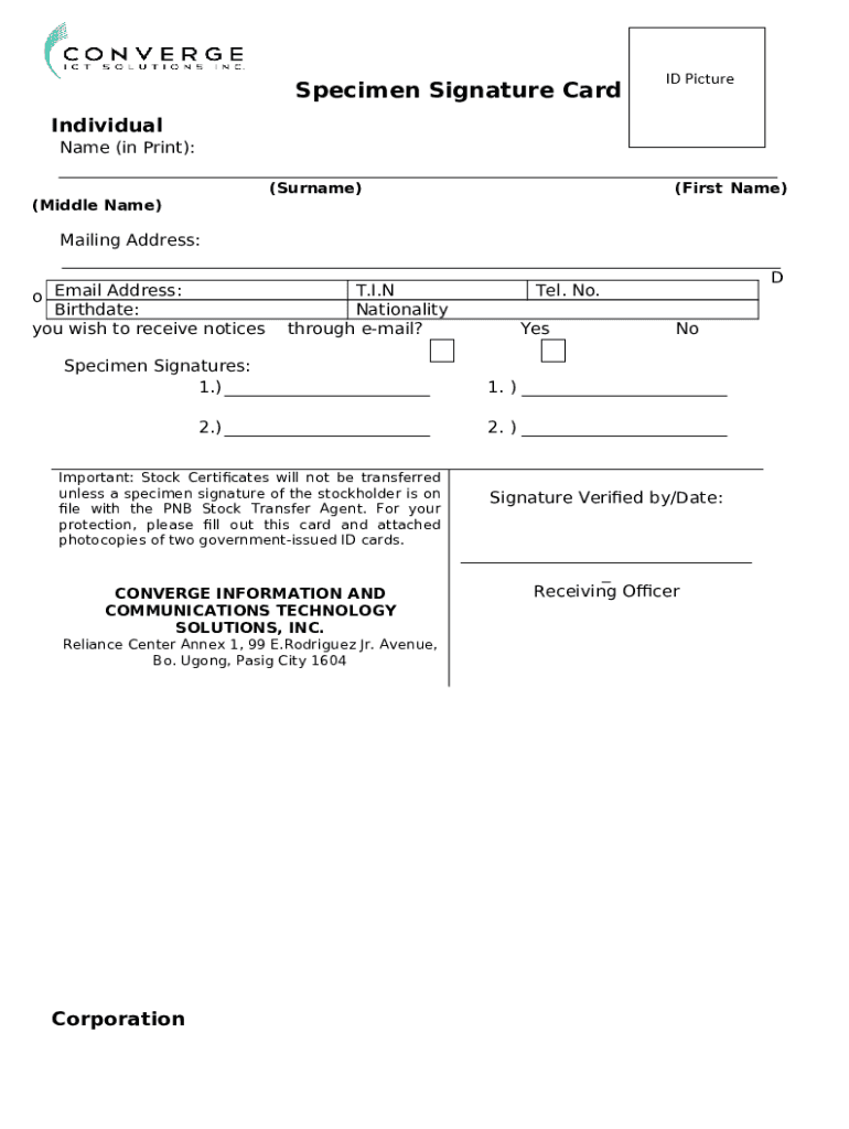 Specimen of Common Stock Certificate Doc Template | pdfFiller