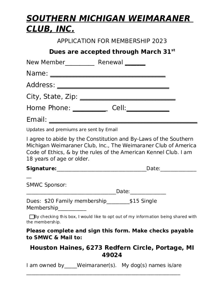 Renew/Pay Your Membership Doc Template | pdfFiller