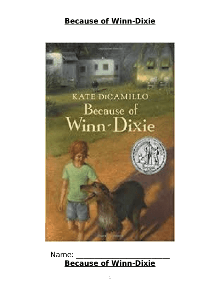 Because of Winn Dixie comprehension ch. 1-5 Flashcards Doc Template ...