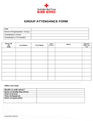 GROUP ATTENDANCE Doc Template | pdfFiller
