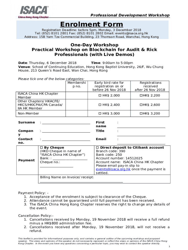 ISACA One-Day Workshop: Overview of System Test and Data ... Doc ...