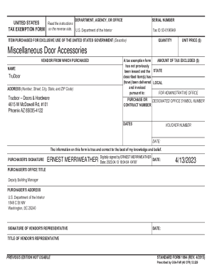 Fillable Online SF1094, GSA Tax Exemption, Ernest Merriweather.pdf Fax ...
