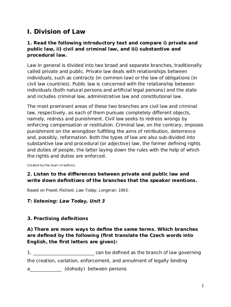 3. Domains of Law: Private, Public, and Criminal Law - is muni Doc ...