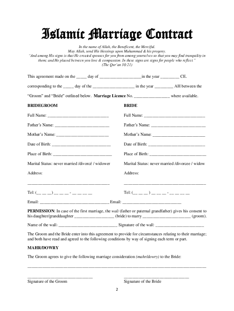 Fillable Online Is an Online Nikah (Muslim Marriage) Allowed & Valid in ...