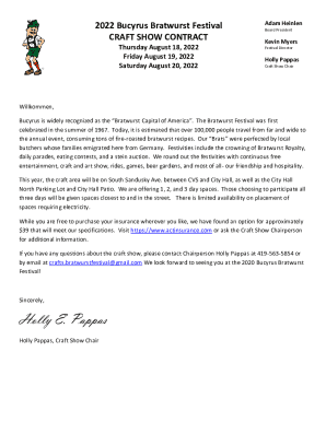 Fillable Online CRAFT SHOW CONTRACT Fax Email Print - pdfFiller
