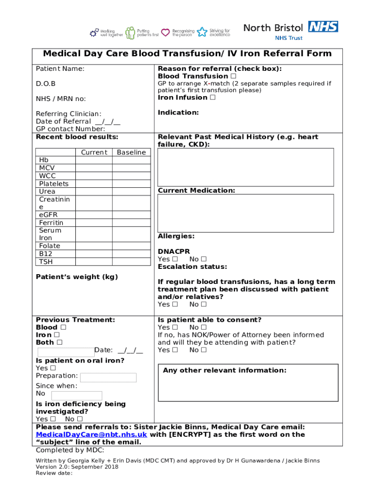Blood Transfusion Checklist Doc Template | pdfFiller