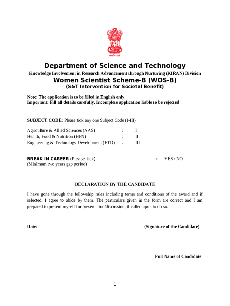 Call for Proposals under DST - Water Technology Cell ( ... Doc Template ...