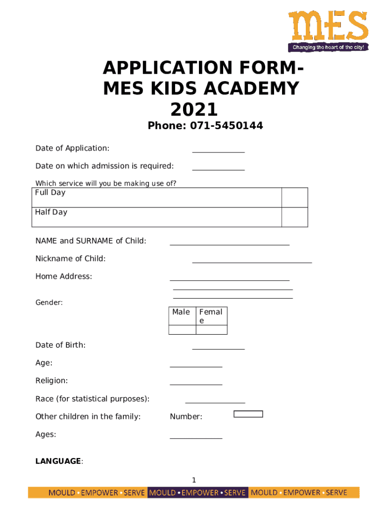 Pre-Application Process - MEI Schools in Abbotsford, BC - mes org Doc ...