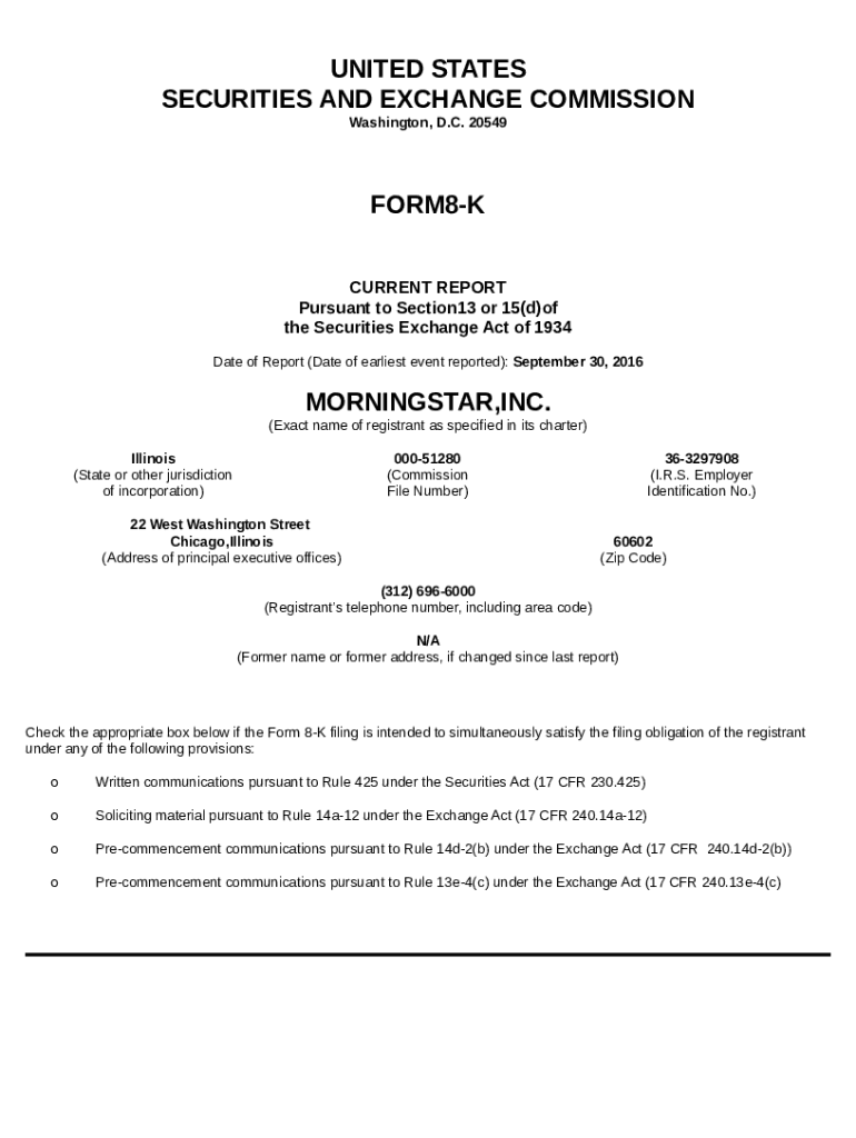 (Morningstar) approved an amendment and restatement of Morningstar's By ...