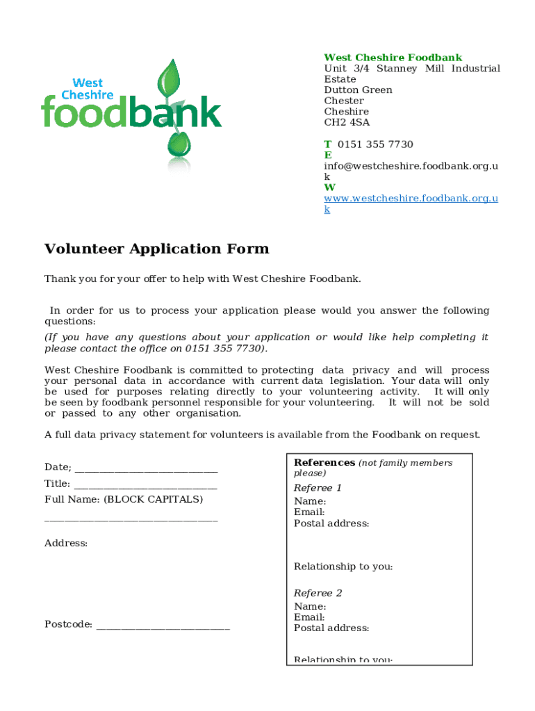 West shore food bank - Contact Us West Cheshire Foodbank Doc Template ...