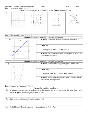 Fillable Online Algebra 1Unit 2A Assessment Practice ... Fax Email ...