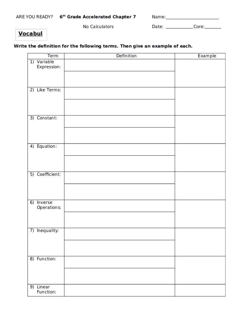 6th Grade Go Math Chapter 7 Test Review - YouTube Doc Template | pdfFiller