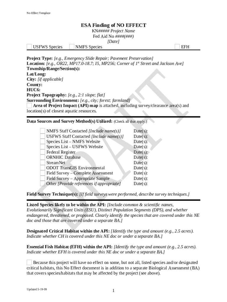 Section 7: No Effect Determinations in the Greater Atlantic ... - ftp odot state or Doc Template ...