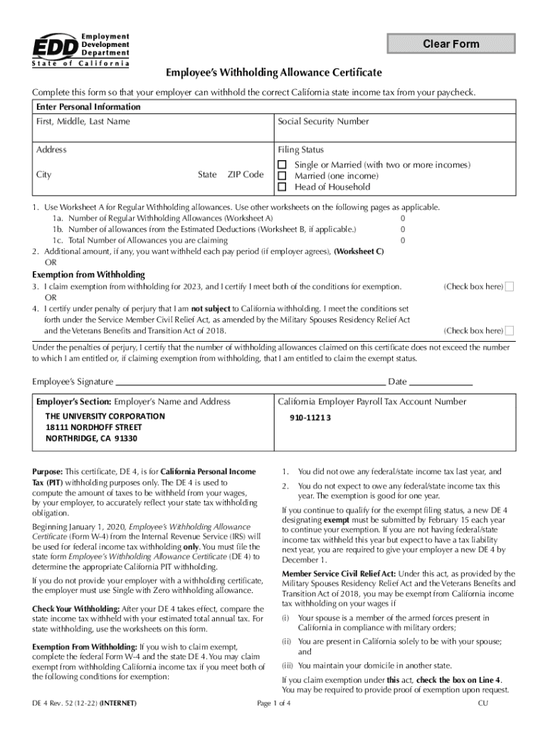 Fillable Online Withholding Allowance: What Is It, and How Does It Work ...