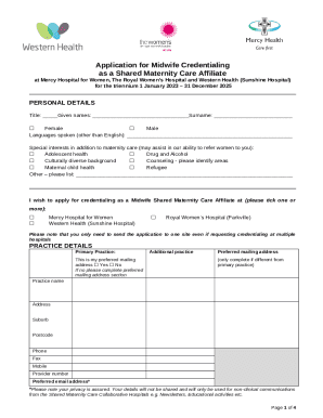 SMCC credentialing Application GPObs - Mercy Health Doc Template | pdfFiller