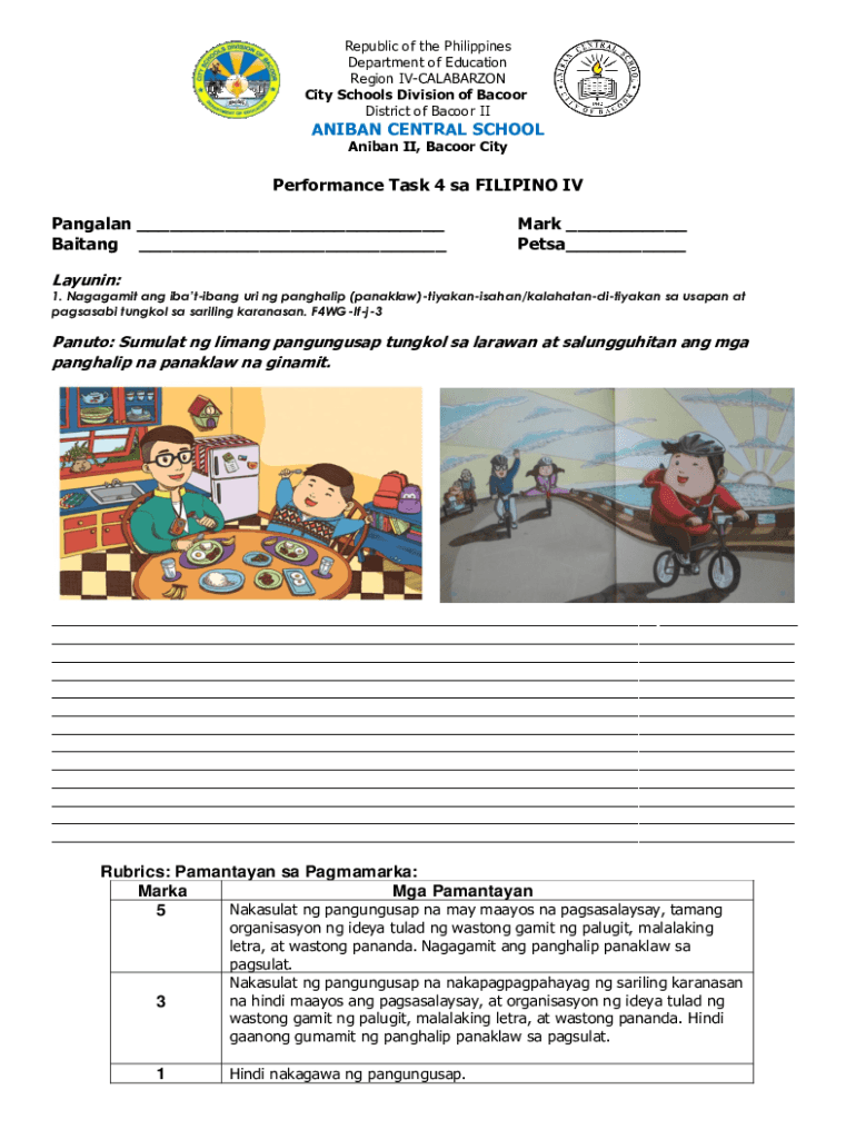 Fillable Online Deped Bacoor CityCity Schools Division of BacoorBacoor ... Fax Email Print ...