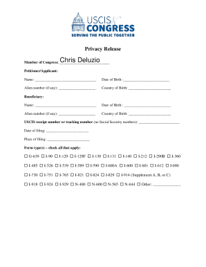 Fillable Online Privacy Release Form - U.S. Senator for Georgia Jon ...