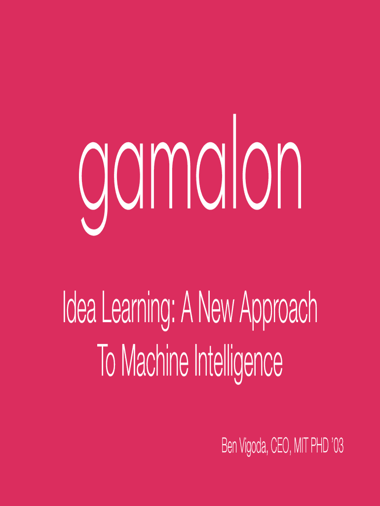 Fillable Online Gamalon leverages the work of an 18th century reverend ...