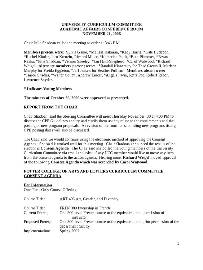 Members present were:Sylvia Gaiko, *Melissa Hakman, *Kacy Harris, *Kate ...