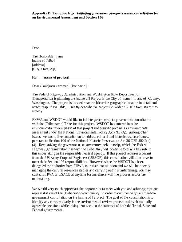 Tribal Manual AppD Template Consultation Letter for EA and Section 106 ...