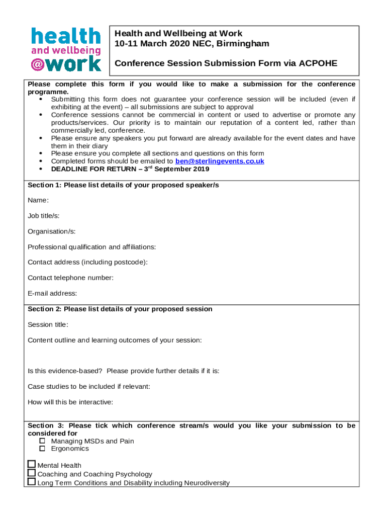 Annual Conference Abstract Doc Template | pdfFiller