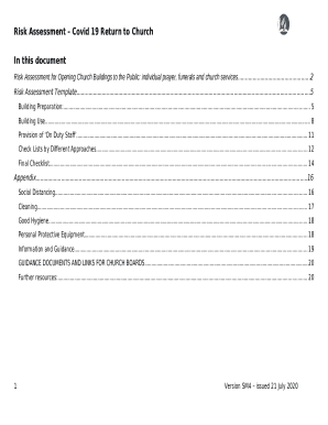 Risk Assessment Template for Opening Church Buildings to the ... Doc ...