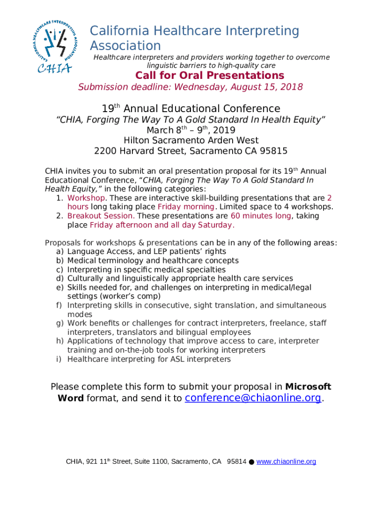 Call for Abstracts for General Poster and Oral Presentation ... Doc ...