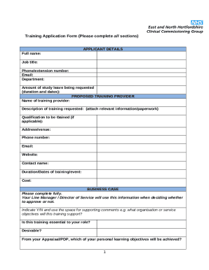 Study Leave Application JUNIOR DOCTORS (In ... Doc Template | pdfFiller