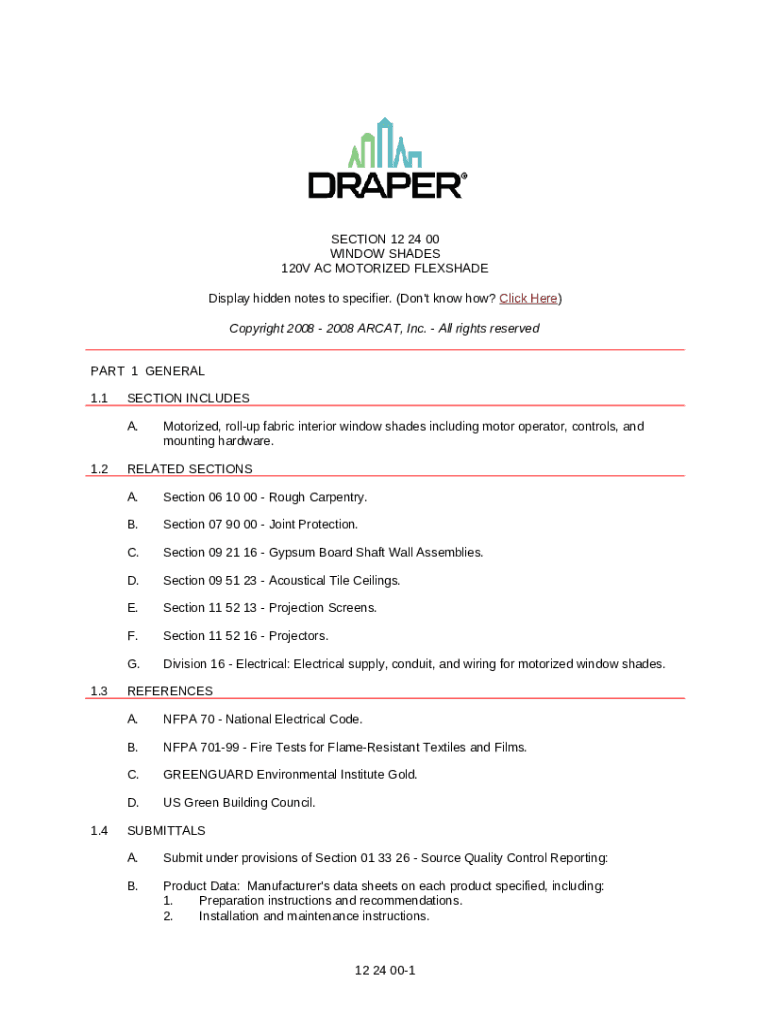 12 24 00 - Window Shades products with CAD, BIM, and ... Doc Template ...