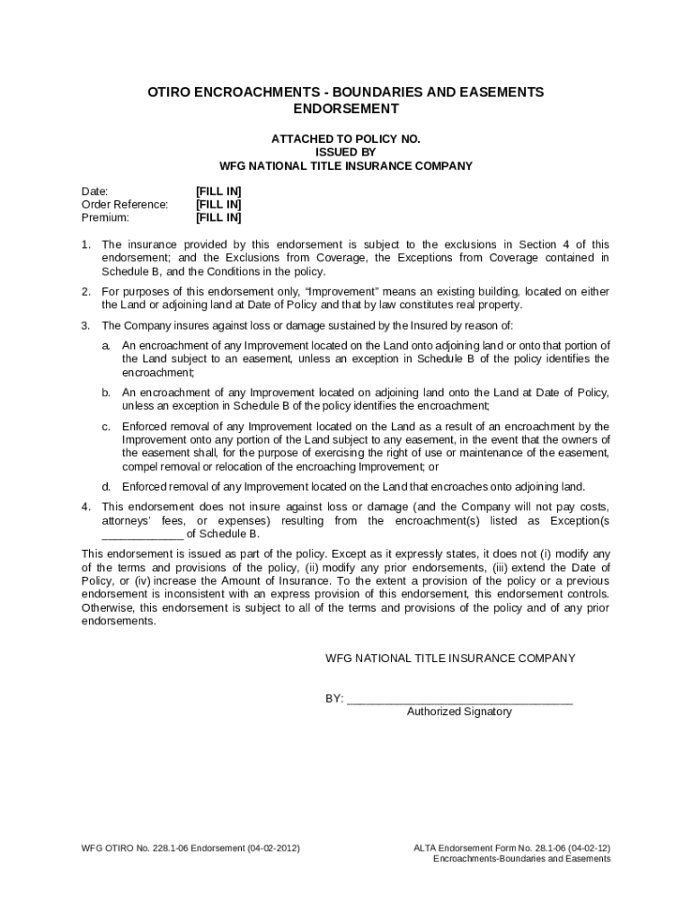 Guideline: ALTA Endorsement 28-06 (Easement-Damaged ... Doc Template ...