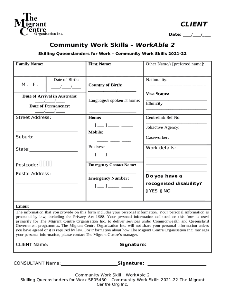 Community Work Skills fact sheet (Skilling Queenslanders ... Doc ...
