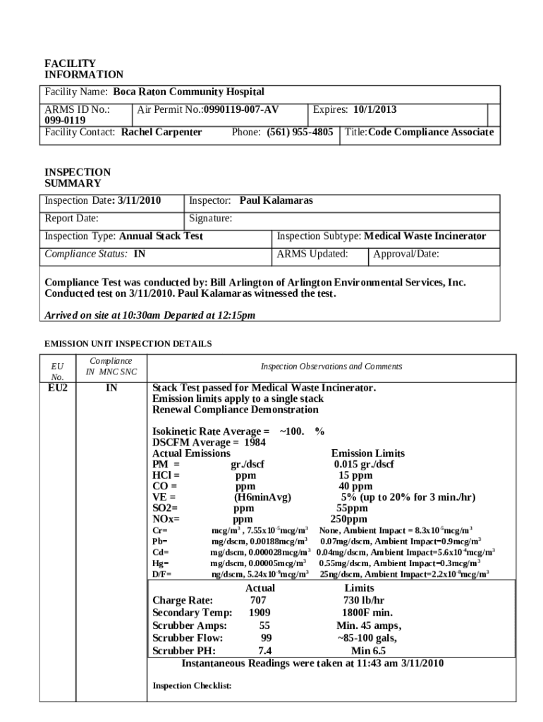 Inspection - Template - arm-permit2k dep state fl Doc Template | pdfFiller