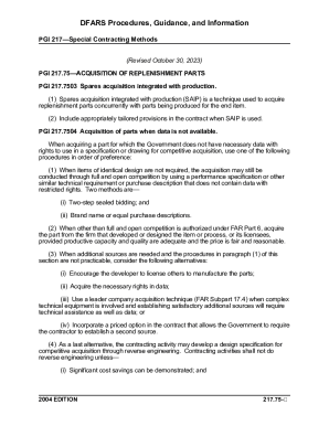 75-ACQUISITION of replenishment parts Doc Template | pdfFiller