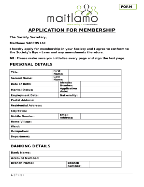 new member's application Doc Template | pdfFiller
