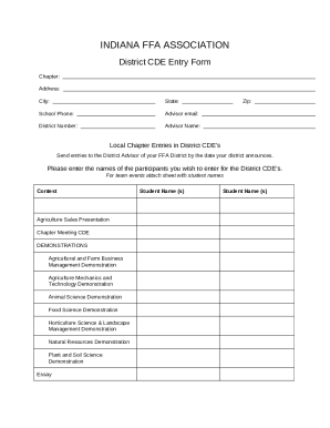 District CDE Entry Doc Template | pdfFiller