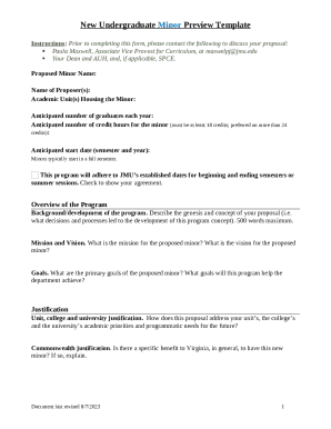 New Undergraduate Degree Program Preview Template Doc Template | pdfFiller
