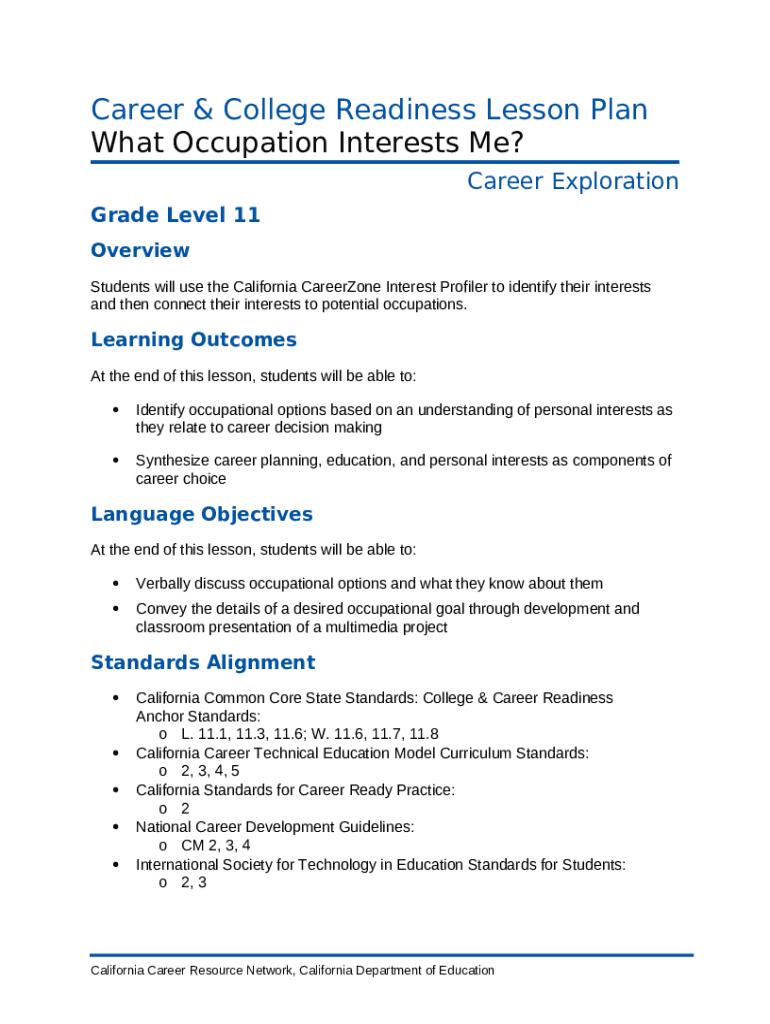 Ready, Set, Test! - Career and College Readiness Lesson ... Doc ...