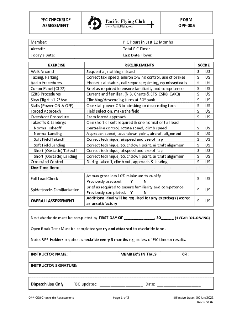 Fillable Online Checkride report. Fax Email Print - pdfFiller