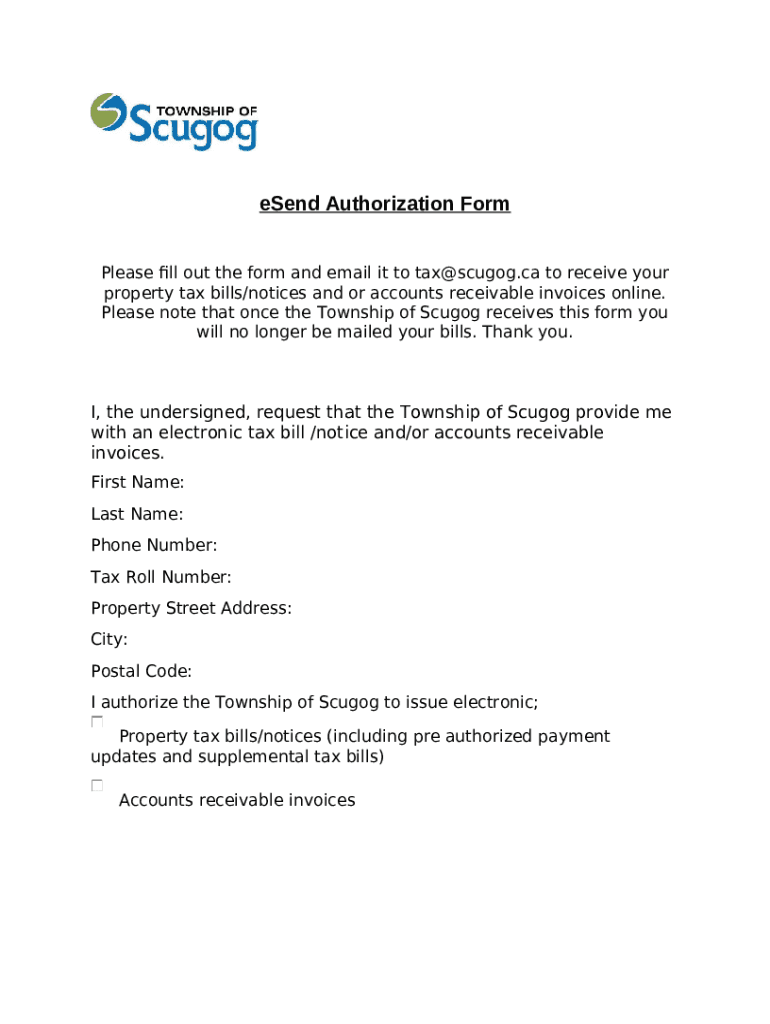 eSend Authorization Doc Template | pdfFiller