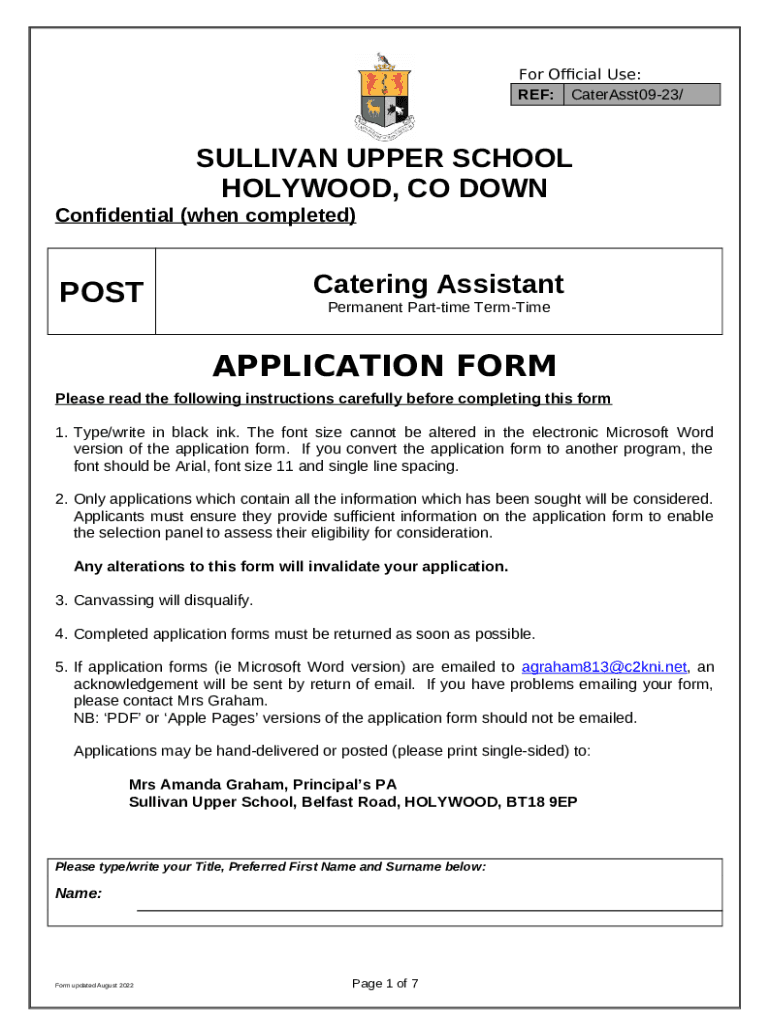 Online REF: PE2011/ SULLIVAN UPPER SCHOOL ... Doc Template | pdfFiller