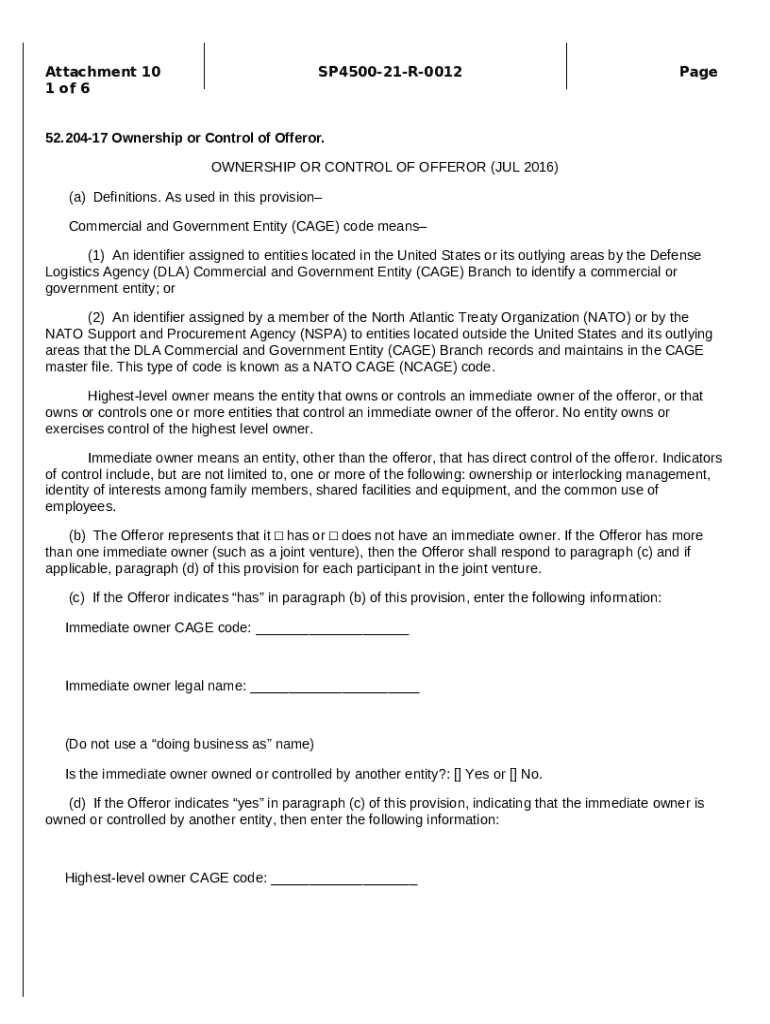52.204-16 Commercial and Government Entity Code ... Doc Template ...