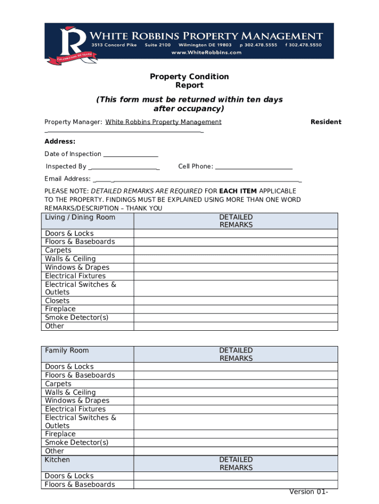 Property Condition 2019.docx Doc Template | pdfFiller